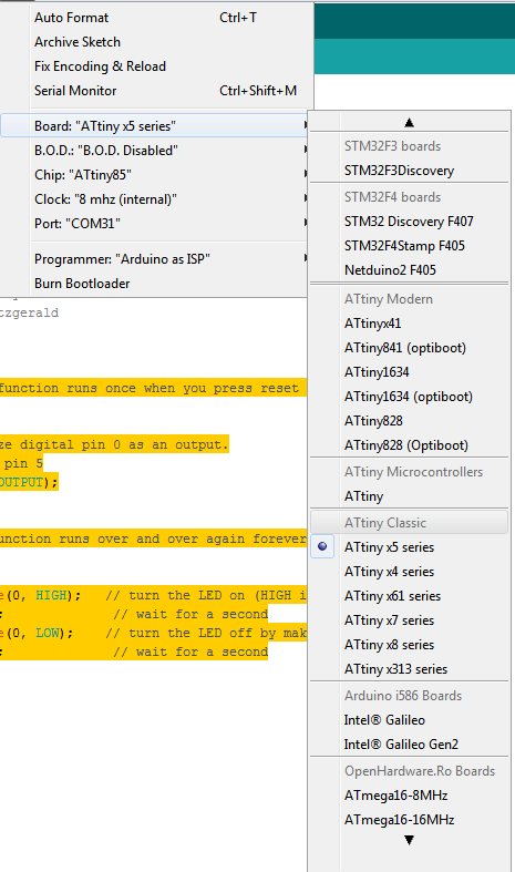 Programming An Attiny85 Using An Arduino Get Micros