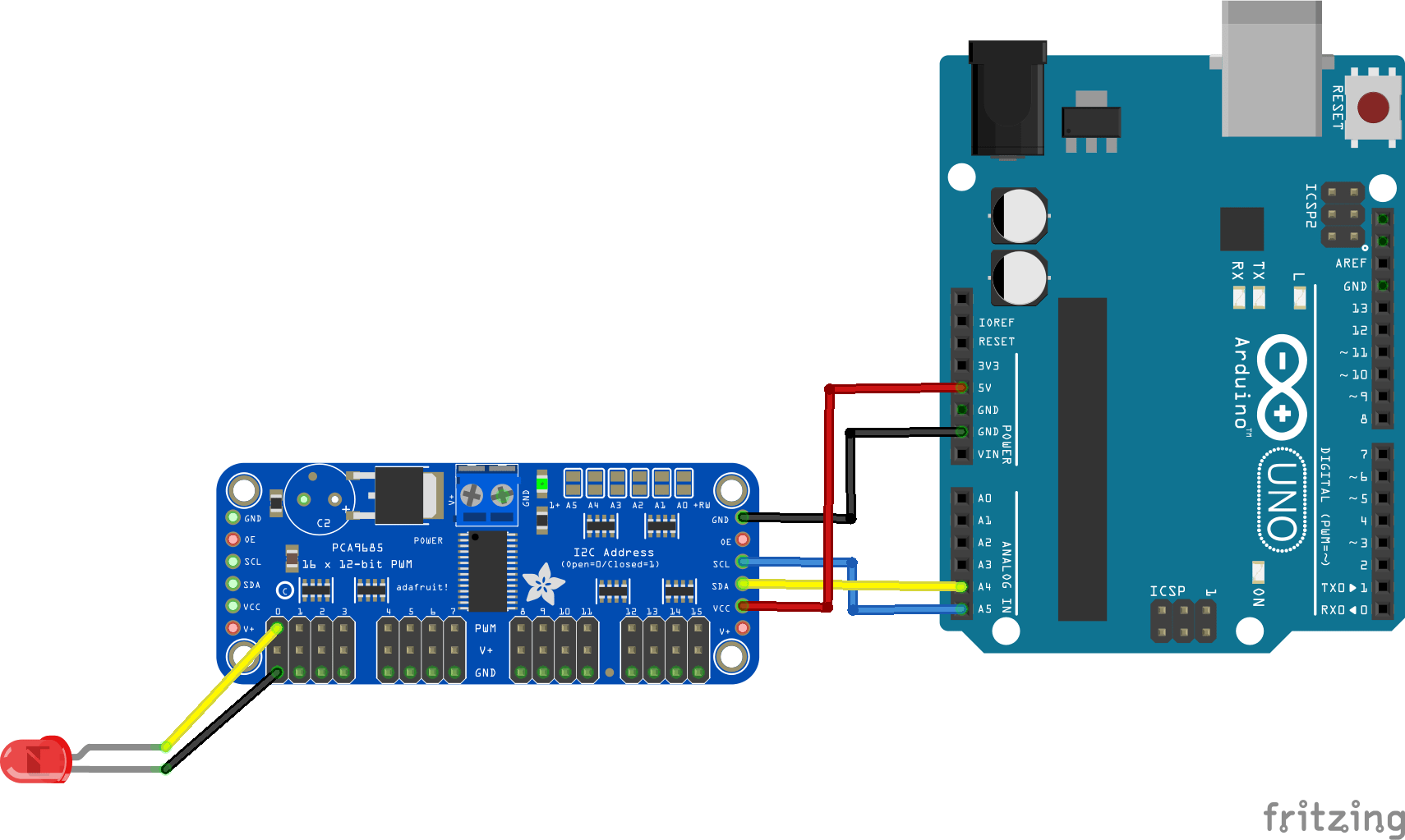 PCA9685 and Arduino example PCA9685 and Arduino example